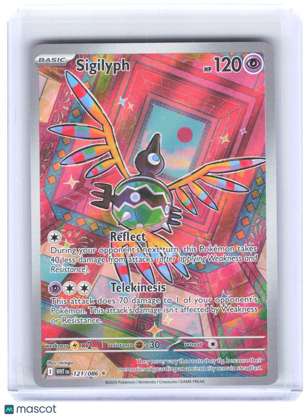 Sigilyph #121/86 2025 Pokemon Scarlet & Violet White Flare Secret Rare ...