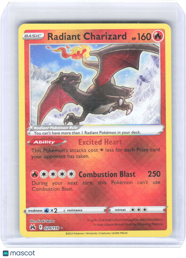 2023 Pokemon—Radiant Charizard #20/159 Crown Zenith—Rare Holo – Papa ...
