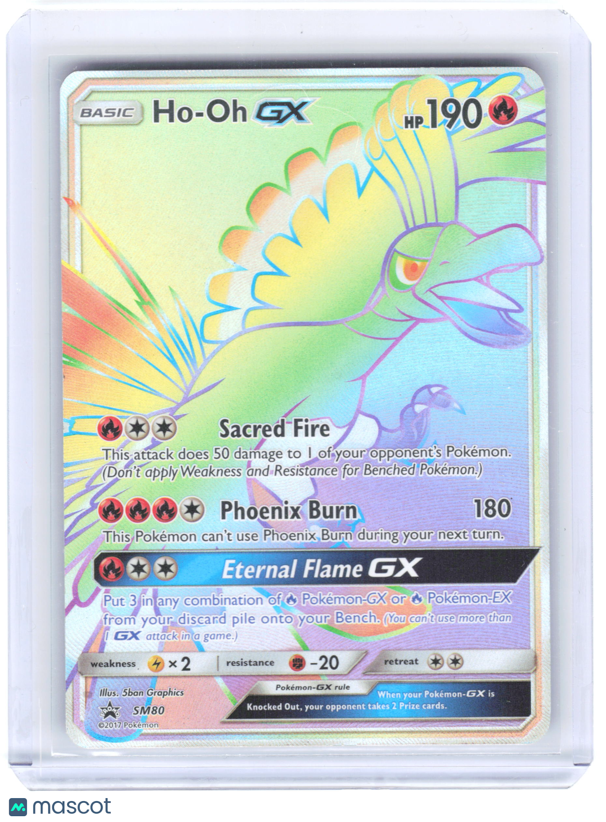 2017 Pokemon—Ho-Oh GX #SM80 Sun & Moon Promo—Rare Holo [Damage] – Papa ...