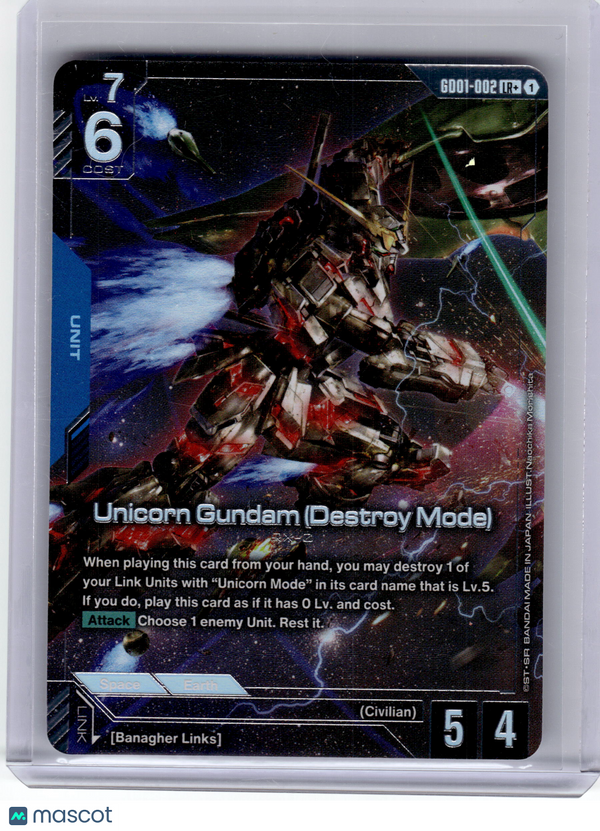 2025 Gundam Card Game Unicorn Gundam (Destroy Mode) Newtype Rising LR+ ...
