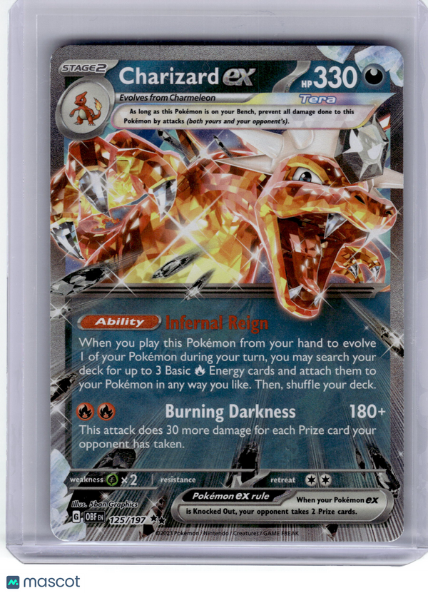 2023 Pokemon Charizard EX Obsidian Flames Rare Holo #125 Near Mint ...