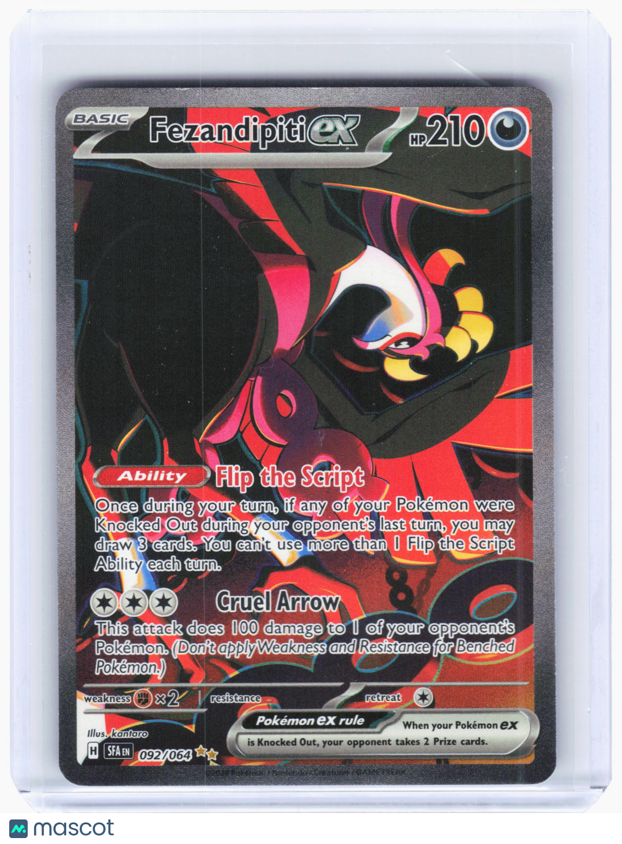 2024 Pokemon—Fezandipiti EX #92 Shrouded Fable—Special Illustration ...