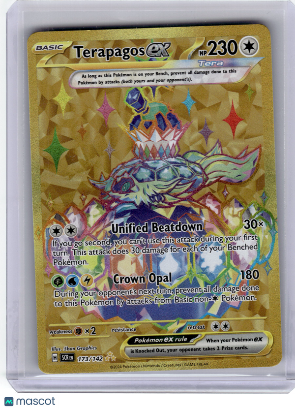 2024 Pokemon—Terapagos EX #173 Stellar Crown—Hyper Rare Gold Near Mint ...