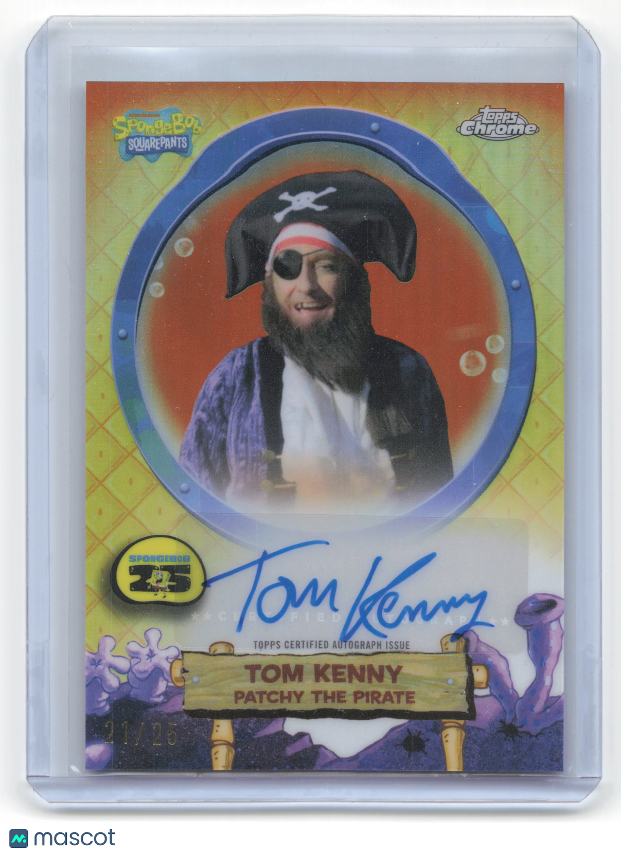 2025 Topps Chrome SpongeBob SquarePants Tom Kenny 21/25 Autograph #SA ...