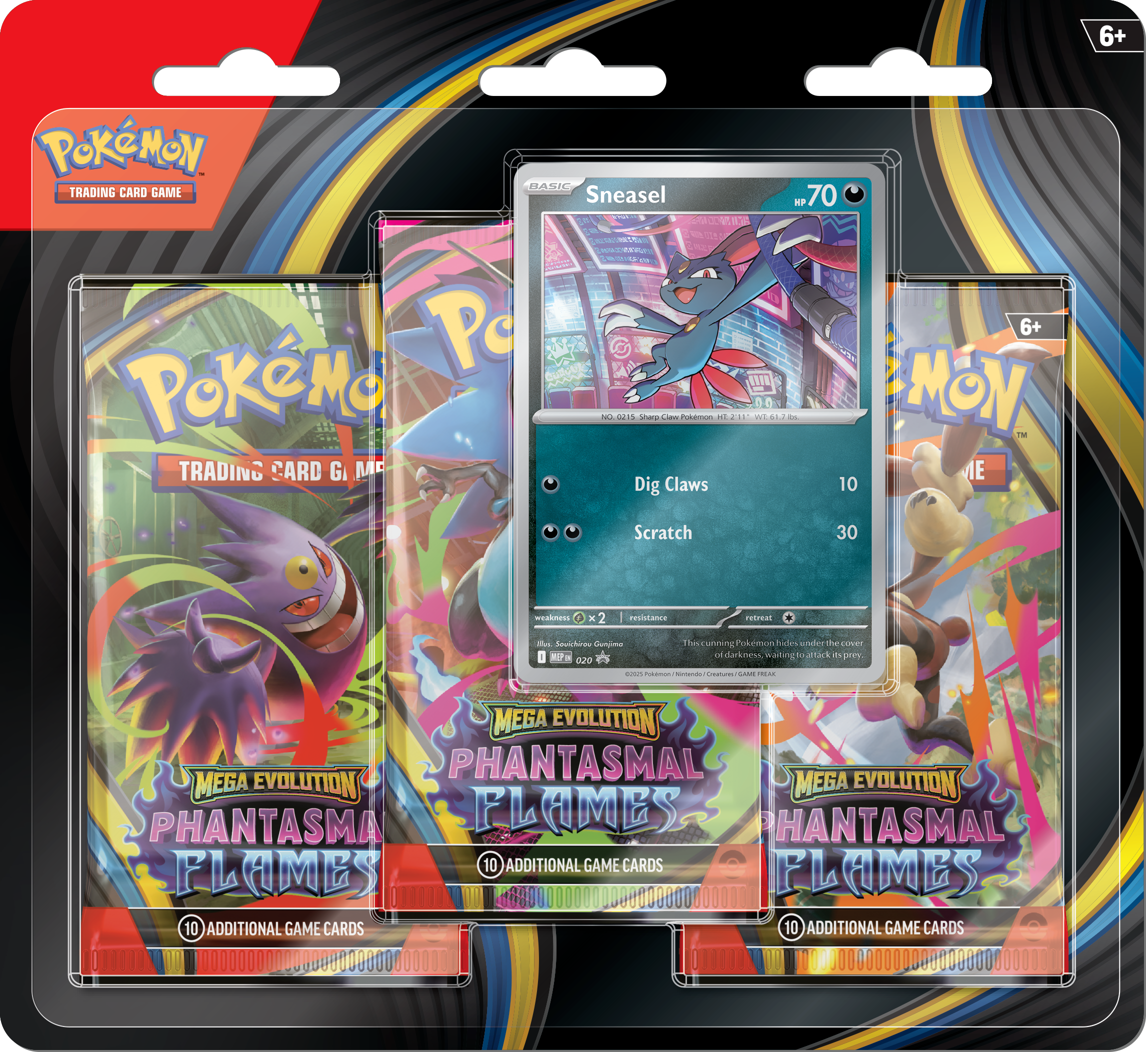 2025 Pokémon TCG: Mega Evolution—Phantasmal Flames 3 Pack Blister ...