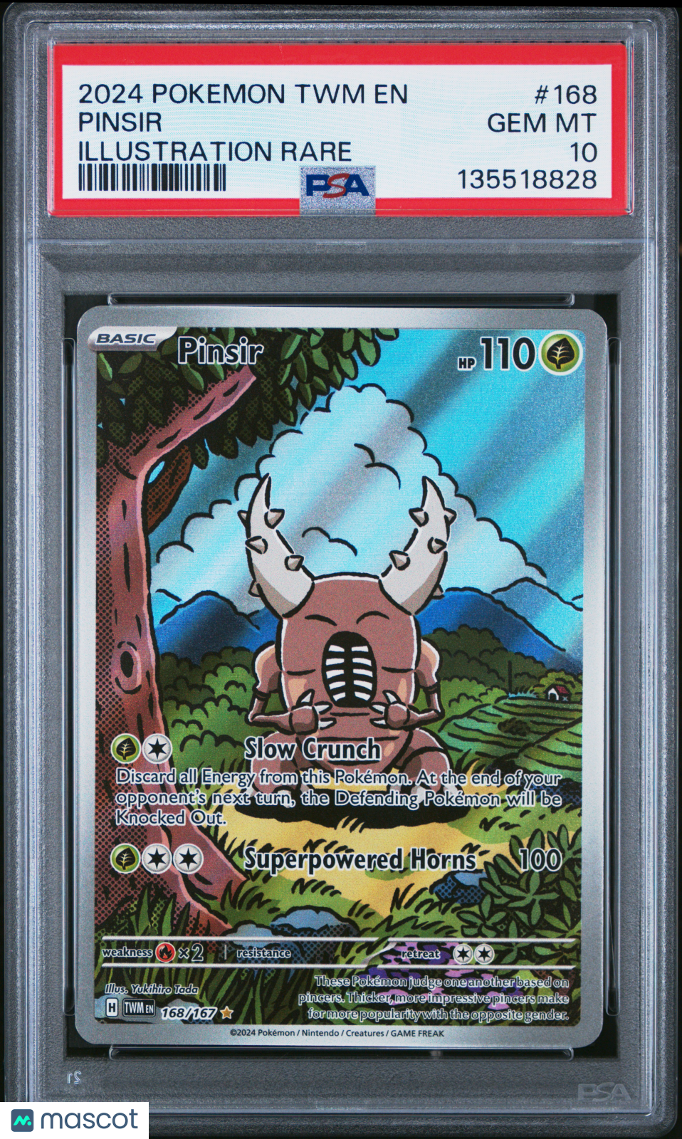 Pinsir 2024 Pokemon TWM EN-Twilight Masquerade #168 Illustration Rare ...